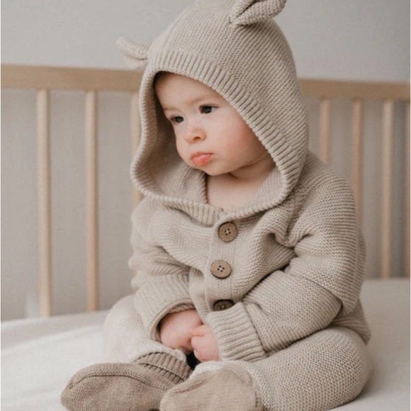 Jamie Kay | One Pieces | Jamie Kay Bear Knit Baby Jumpsuit One Piece Sz ...